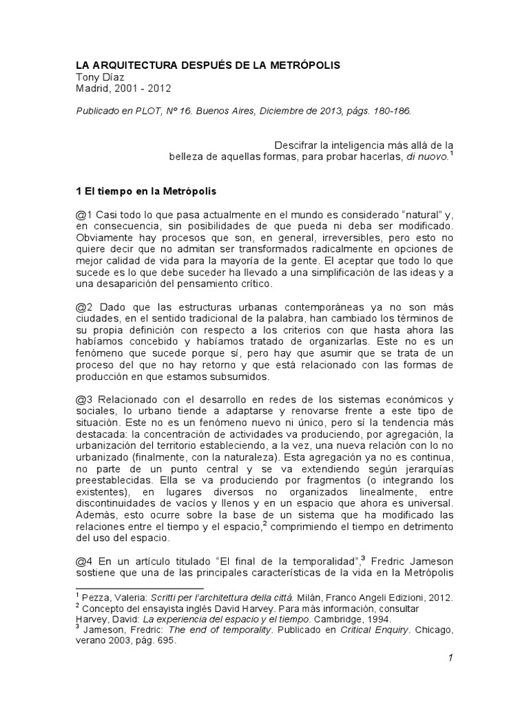 La Arquitectura Despues de La Metrópolis Numerada PLOT 16 PDF | PDF