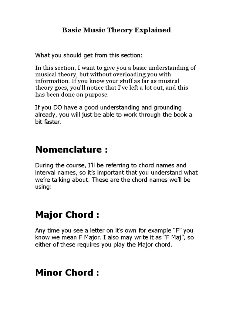 Basic Music Theory Explained | PDF | Scale (Music) | Minor Scale
