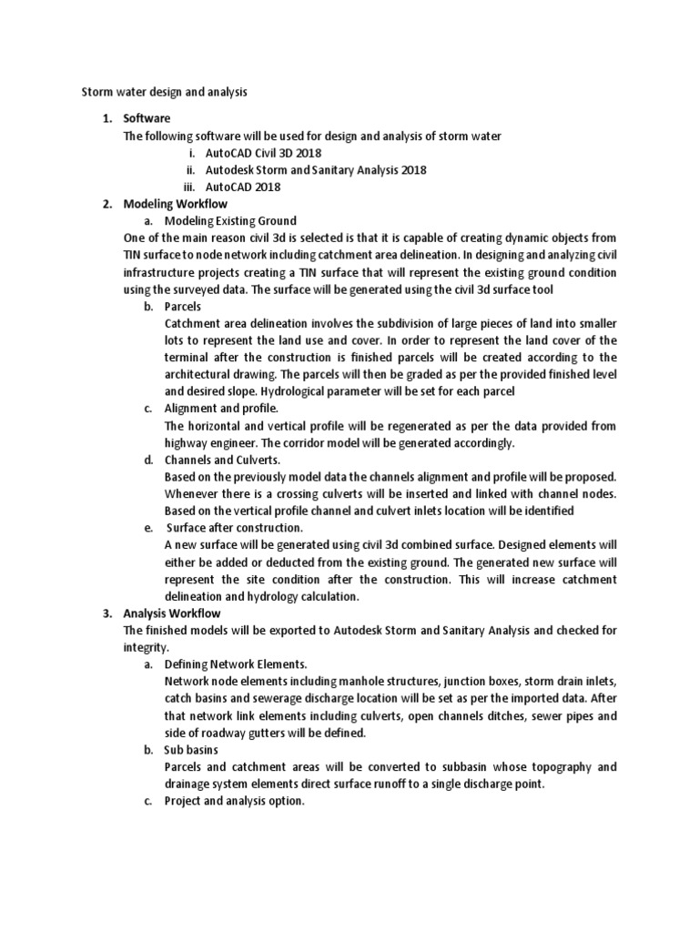 Storm Water Design and Analysis Workflows | PDF | Discharge (Hydrology ...