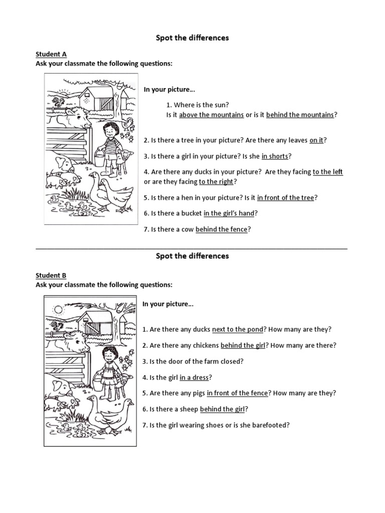 Speaking - Spot The Differences | PDF