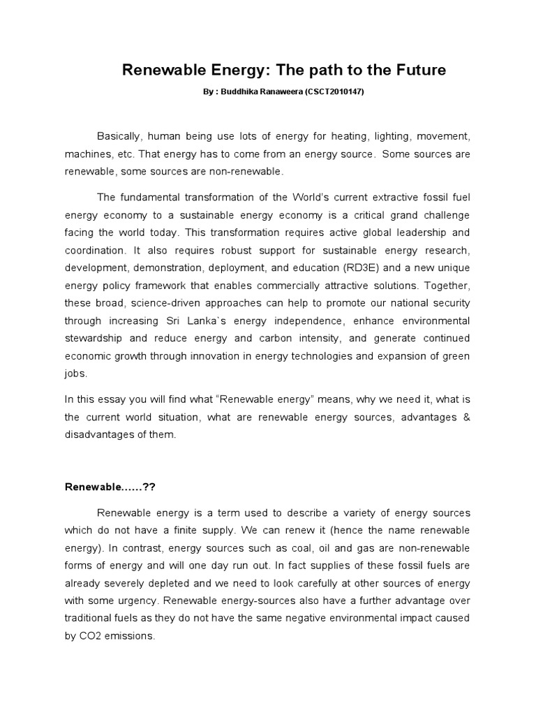 Renewable Energy | PDF | Solar Power | Alternative Energy