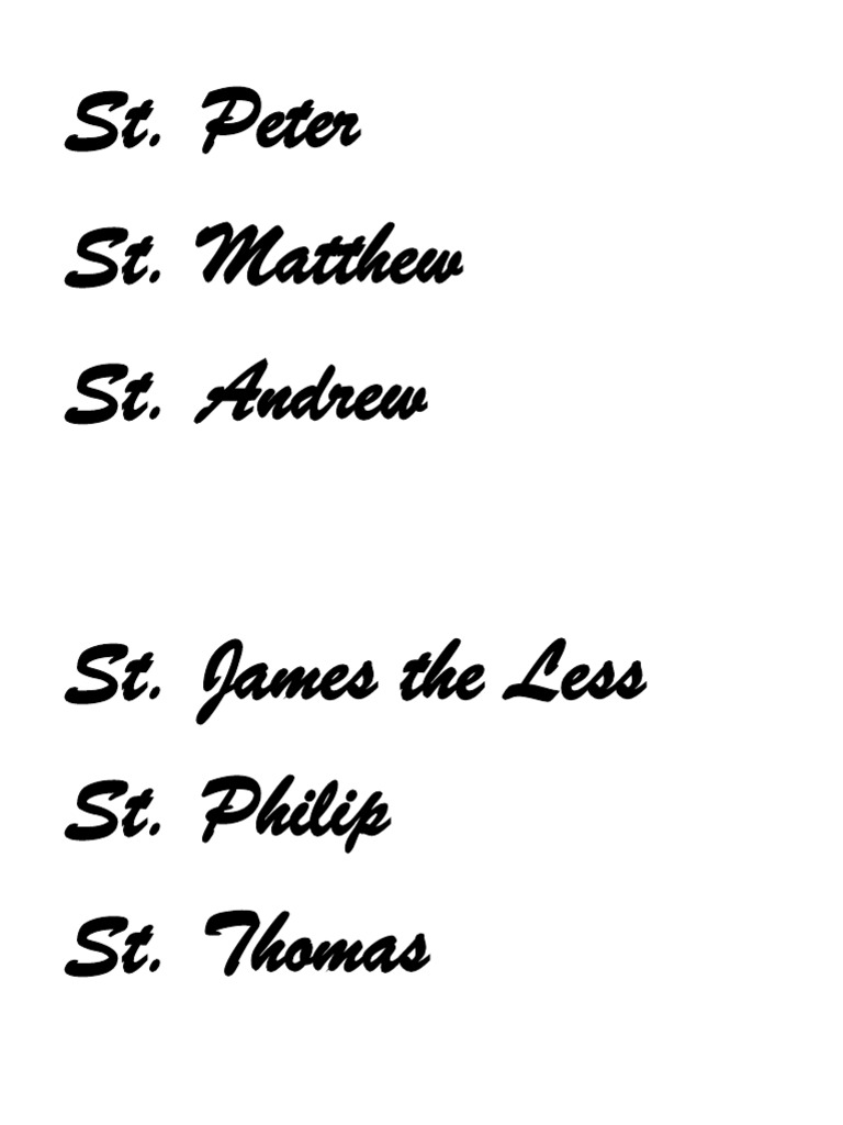 The Twelve Apostles List | PDF