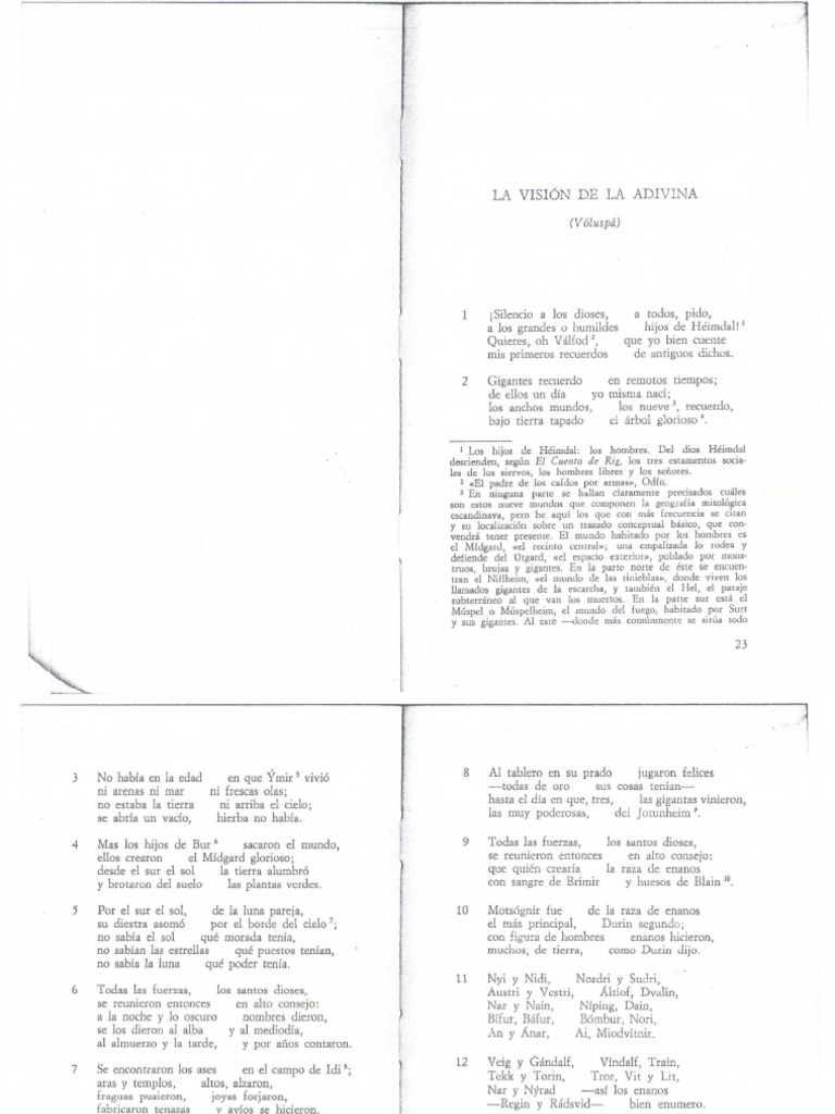 Literatura Europea Medieval - Fragmentos Edda Mayor y Edda Menor | PDF ...