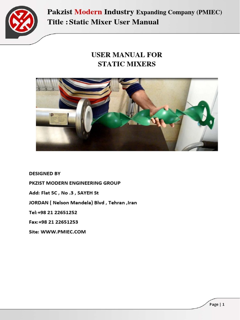 Static Mixer User Manual | PDF