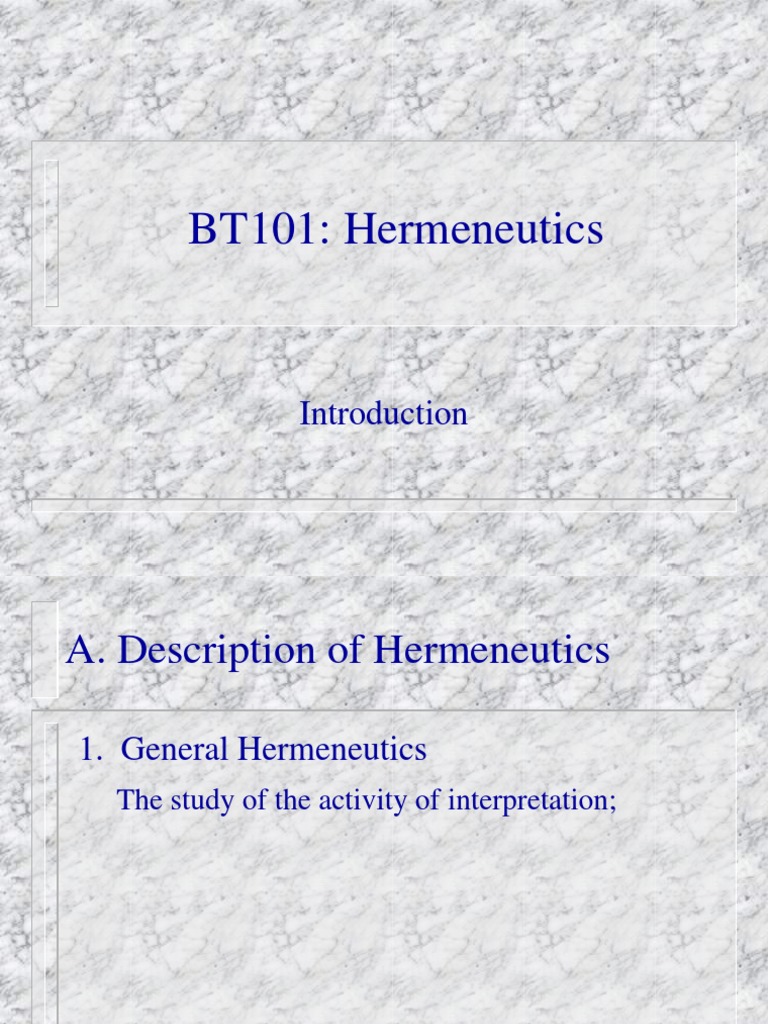 05 Introduction To Hermeneutics | PDF | Biblical Hermeneutics | Hermeneutics