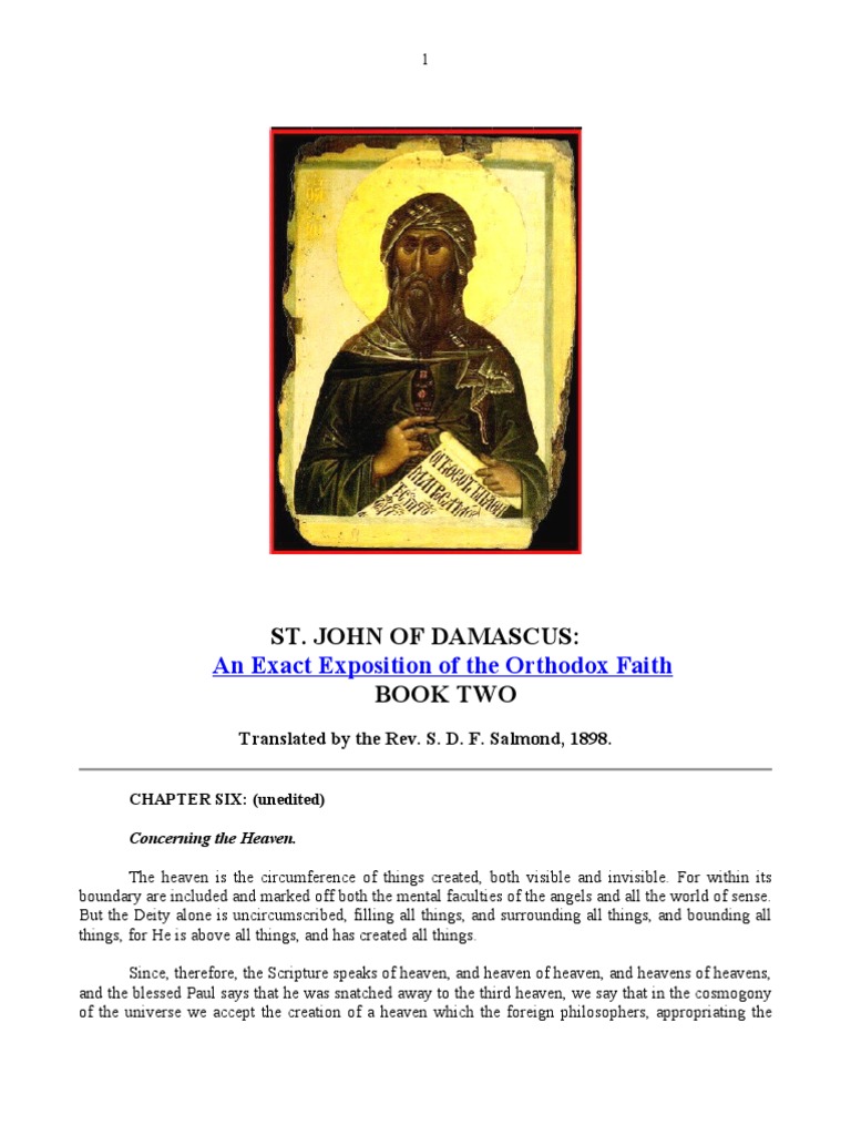 St. John of Damascus: Concerning The Heaven. | PDF | Heaven | Planets