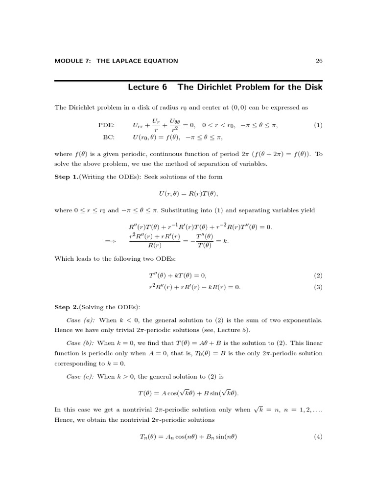 Dirichlet Problem With Series | PDF | Sine | Partial Differential Equation