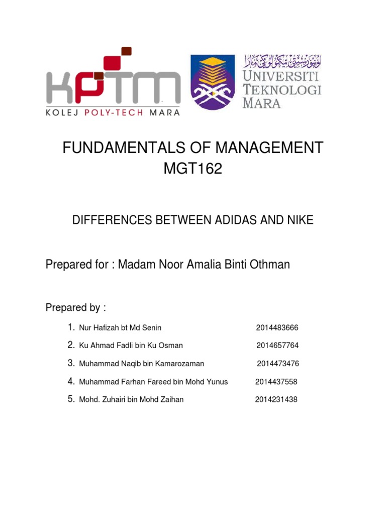 Fundamentals of Management Mgt162 | PDF | Adidas | Goal