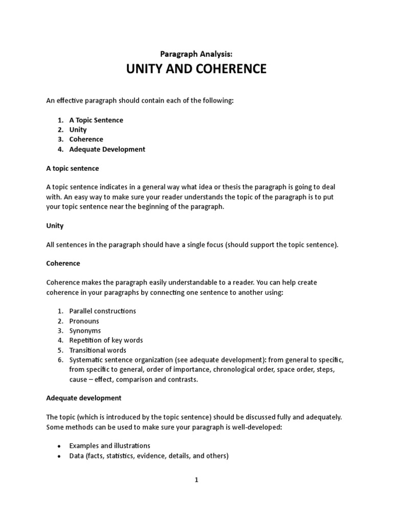 05 Paragraph Unity and Coherence | PDF | Project Mercury | Paragraph