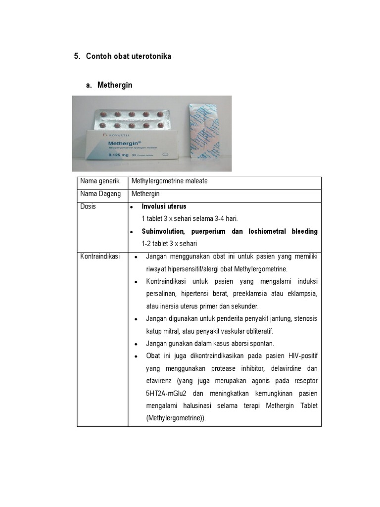 Contoh Obat Uterotonika | PDF