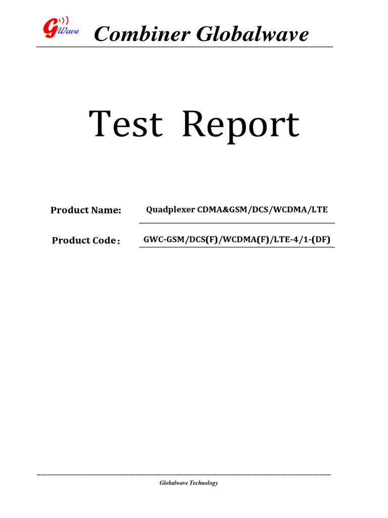 Test Report Quadplexer 4in1out | PDF | Radio Technology | Wireless