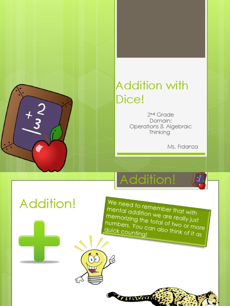 Addition With Dice!: 2 Grade Domain: Operations & Algebraic Thinking Ms ...