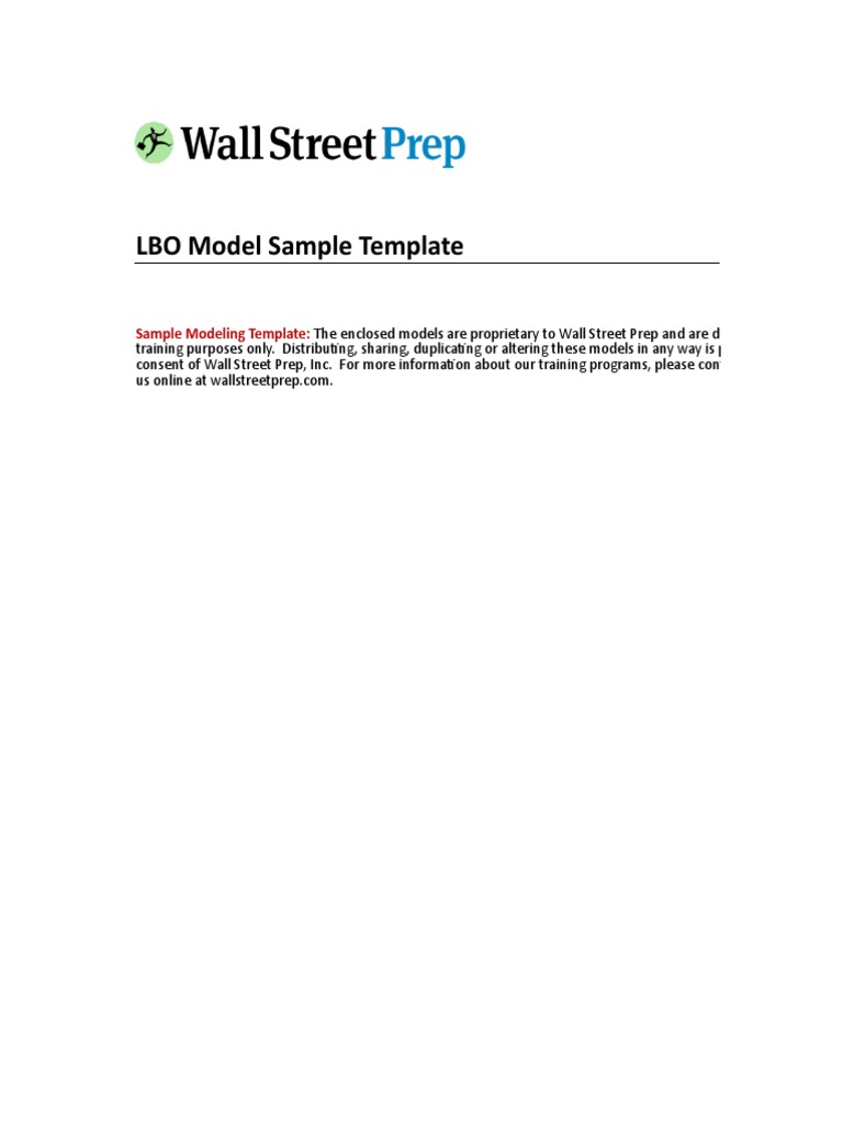 Lbo W DCF Model Sample | PDF | Cost Of Capital | Goodwill (Accounting)