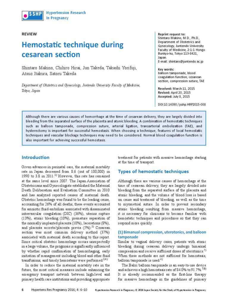 Hemostatik Method For SC | PDF | Hemostasis | Uterus