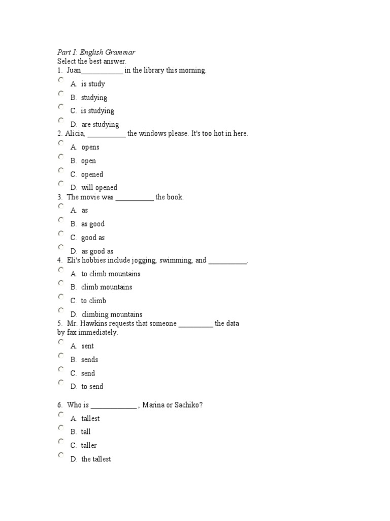 English Proficiency Test PDF | PDF