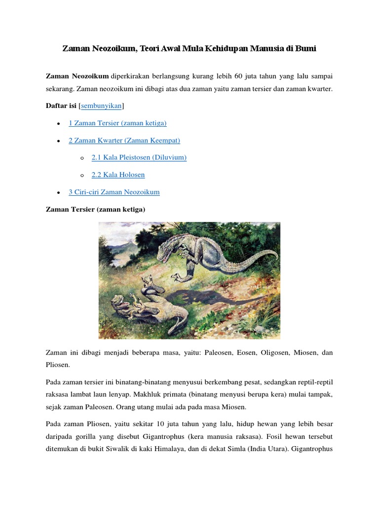 Zaman Neozoikum | PDF