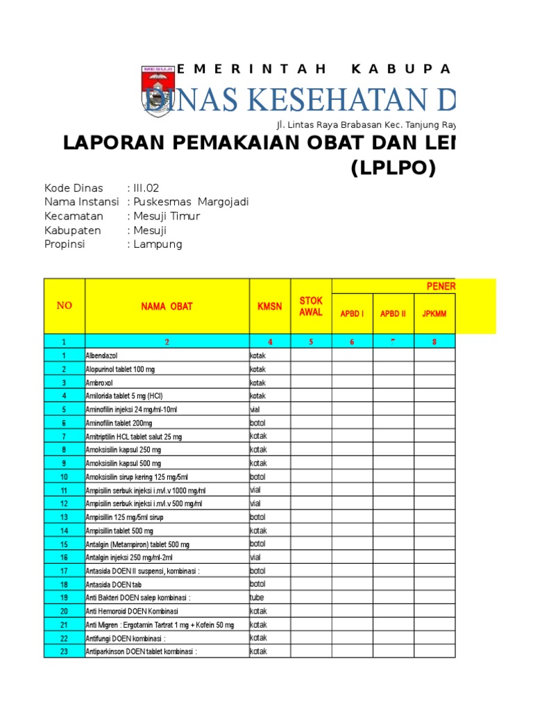 LPLPO Puskesmas | PDF | Essential Nutrients | Drugs