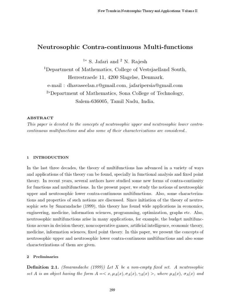 Neutrosophic Contra-Continuous Multi-Functions | PDF | Compact Space | Topology