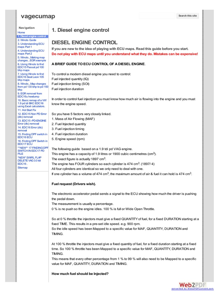 Diesel Engine ECU Control Guide | PDF | Turbocharger | Throttle
