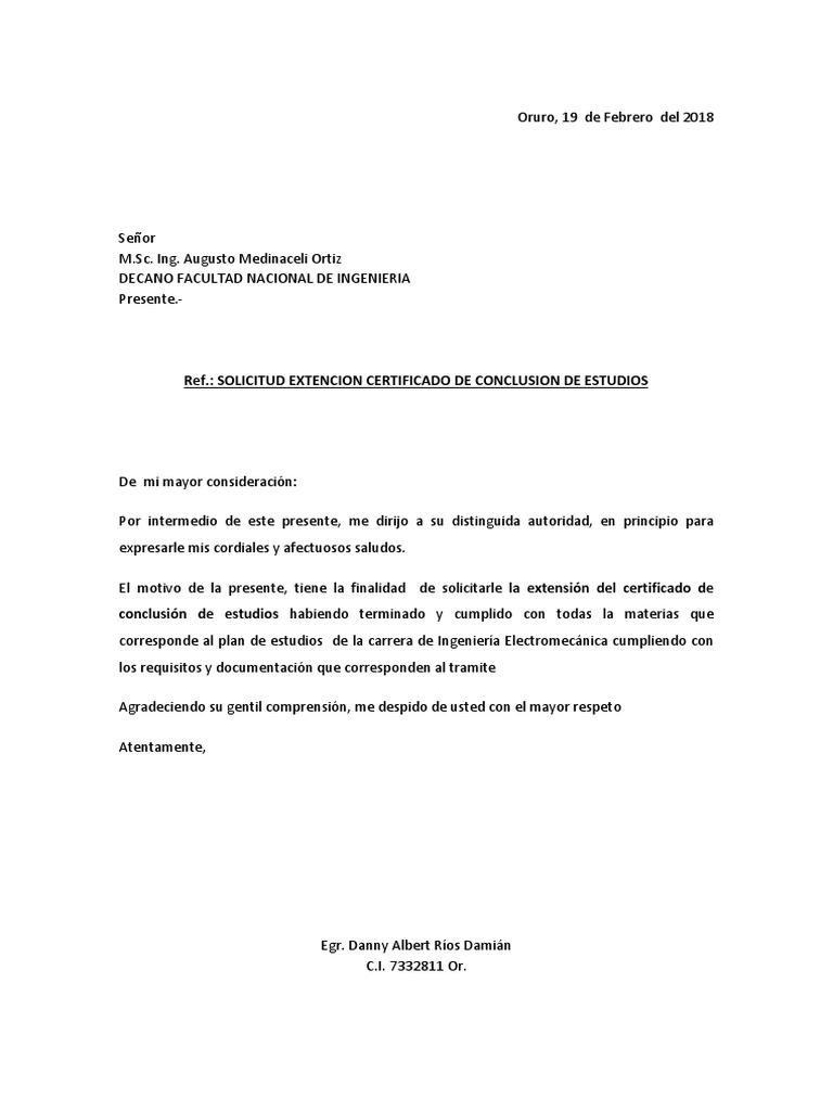 Carta Conclusion de Estudios
