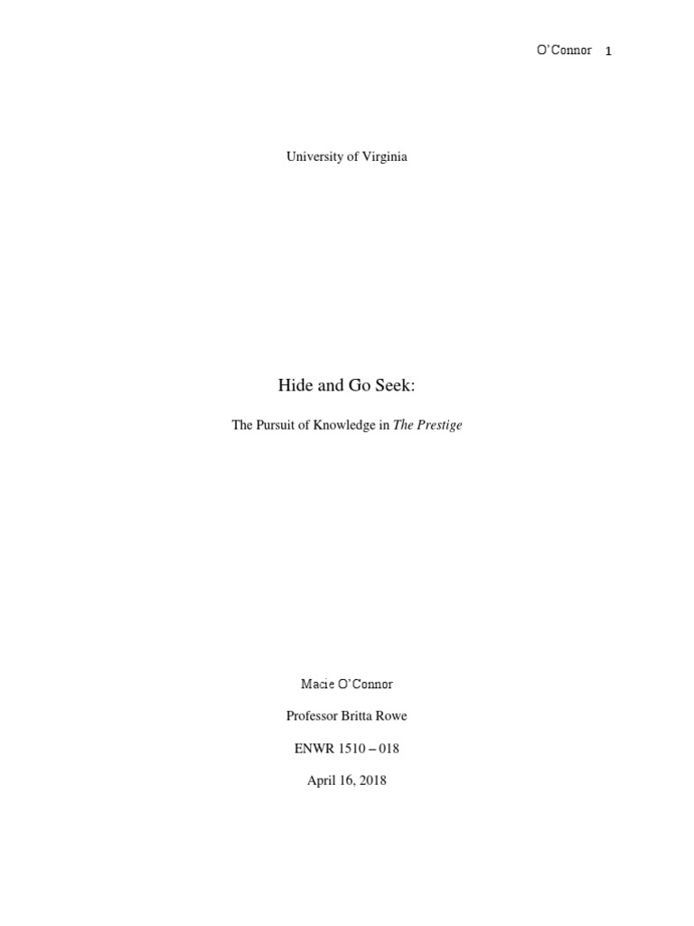 Enwr Paper 2 The Prestige | PDF