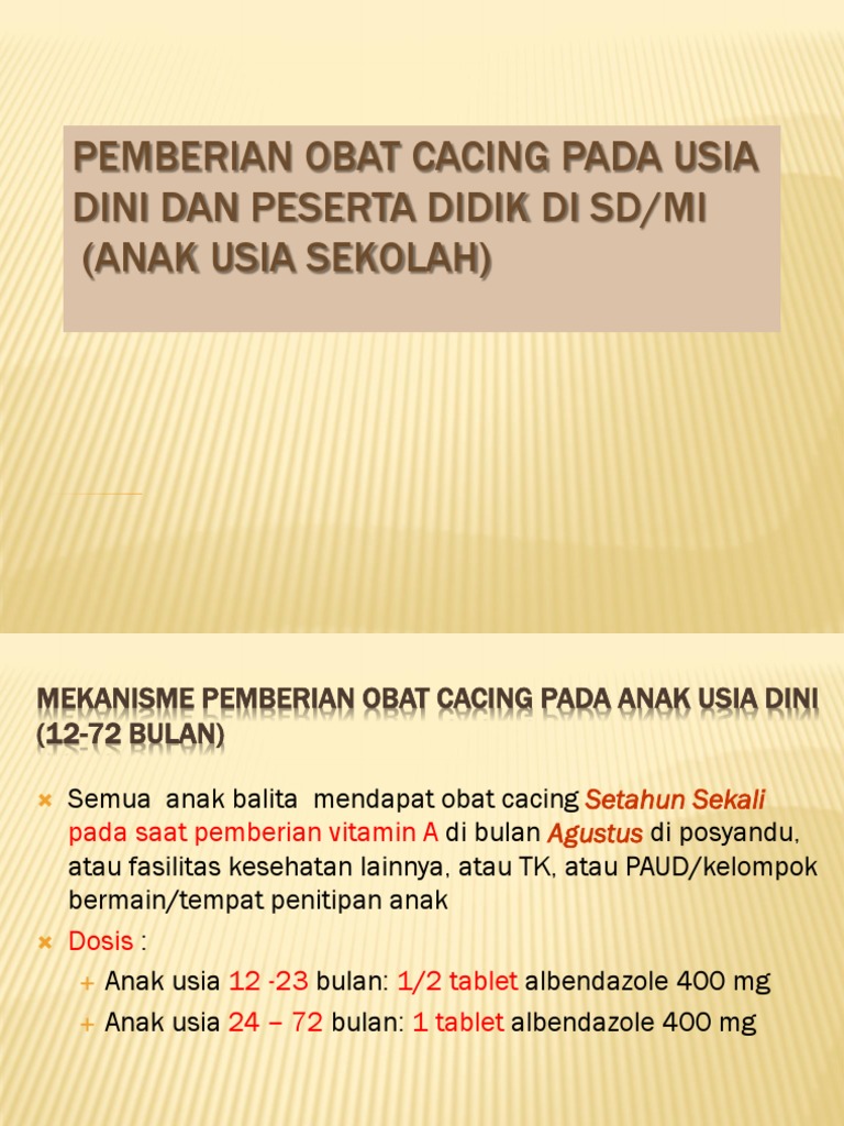 Bms Juknis Pemberian Obat Cacing | PDF