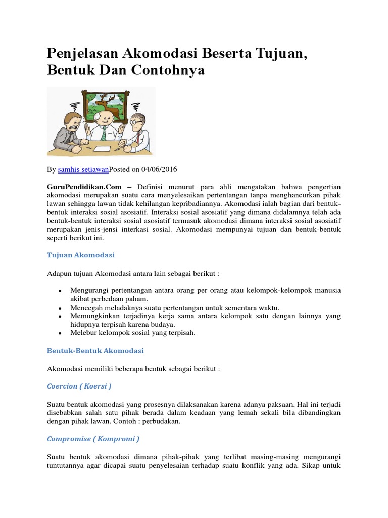 Penjelasan Akomodasi Beserta Tujuan | PDF