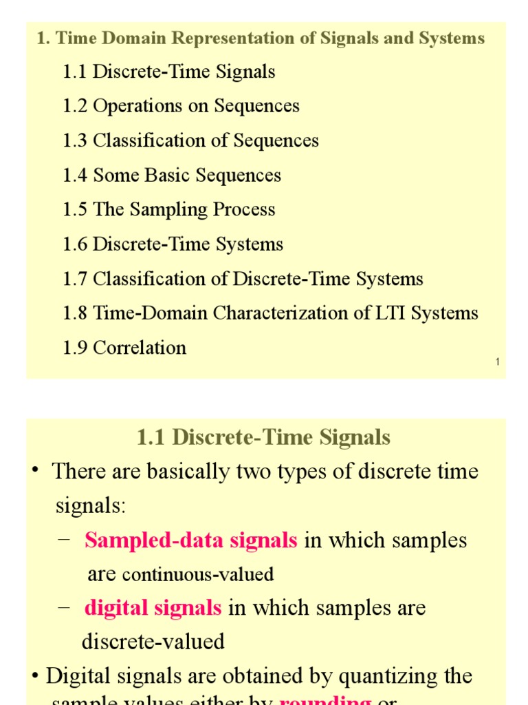 Time Domain Representation of Signals and Systems | PDF | Convolution | Sampling (Signal Processing)