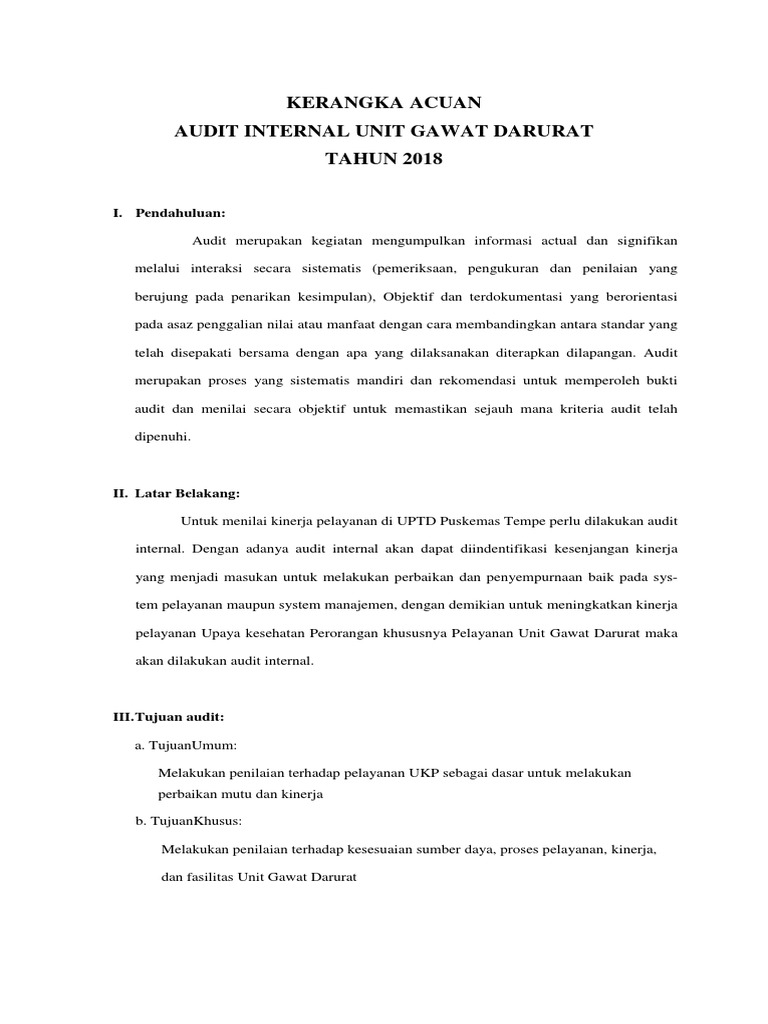 Kak Audit Ugd | PDF
