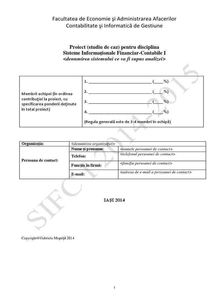 Proiect Final Sifk 2 2015 | PDF