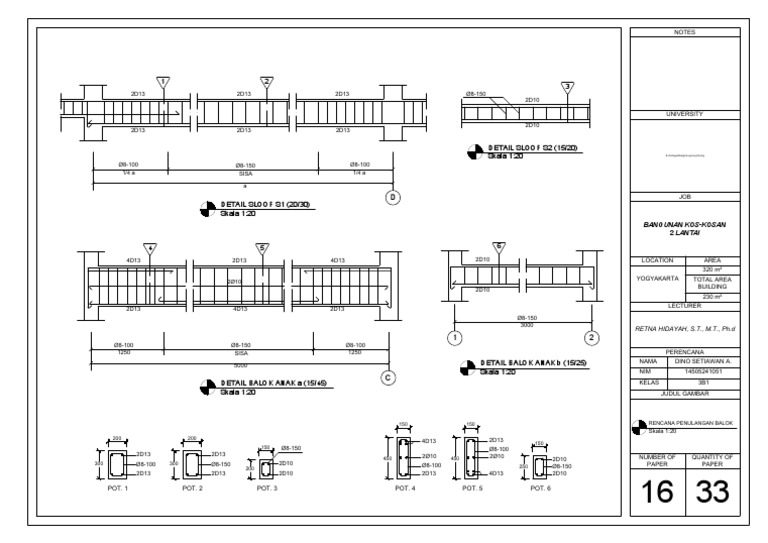 Detail Tulangan Balok