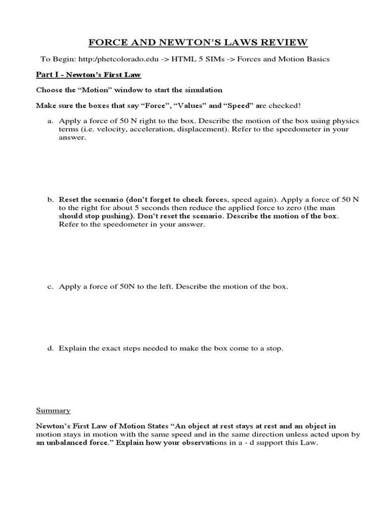 Newton's Laws and Forces Review Guide | PDF | Acceleration | Force