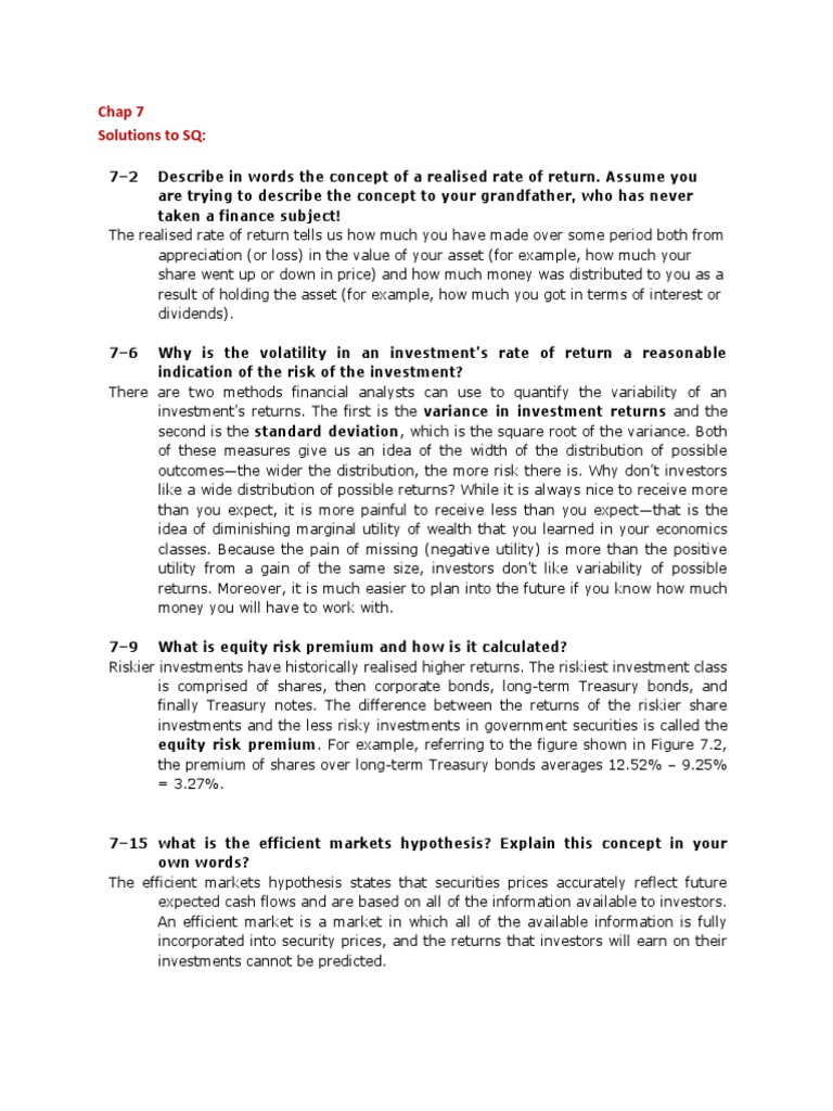 Understanding Risk and Return in Finance | PDF | Efficient Market ...
