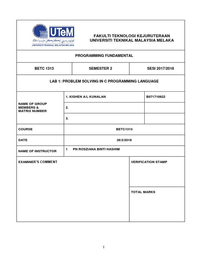 Programming Lab1 | Download Free PDF | Integer (Computer Science) | C (Programming Language)