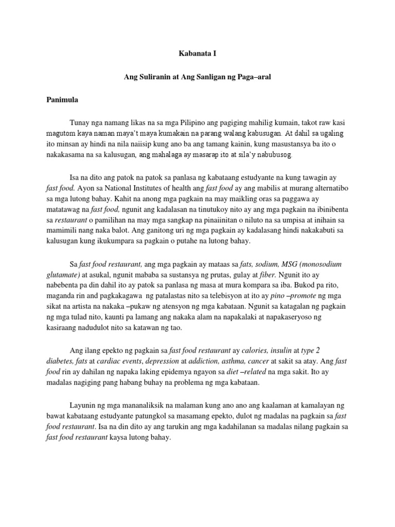 Kabanata 1 and 2 | PDF