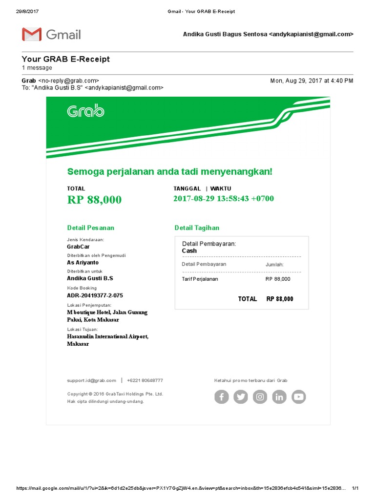 Invoice Taksi Grab (88.000) | PDF
