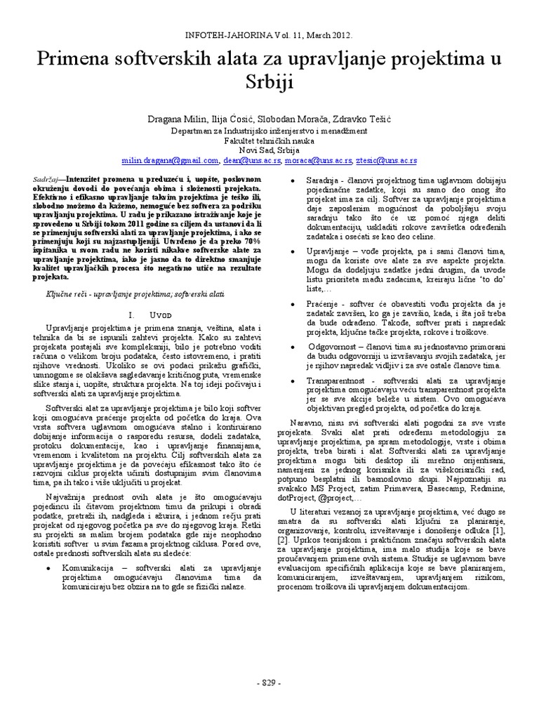 Softverski Alati Za Upravljanje Projektima | PDF