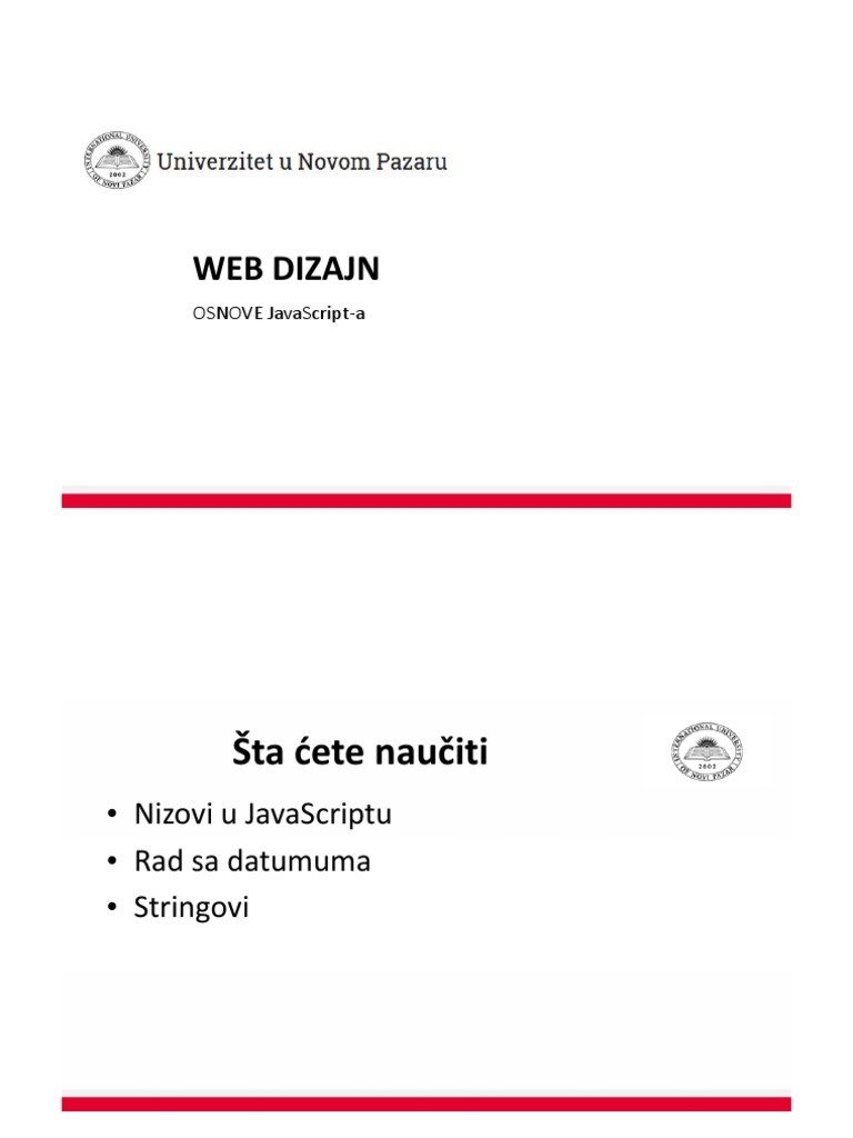 JS - 18 - 011 - Objekti-Nizovi I Stringovi | PDF