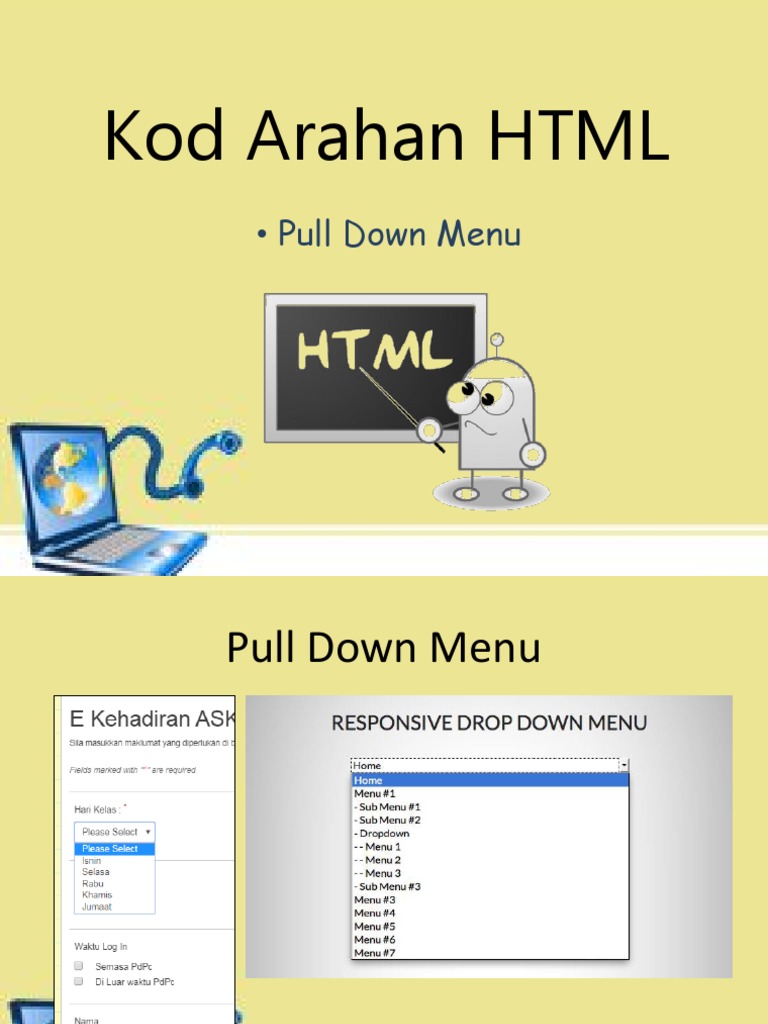 Asas Sains Komputer: Kod Arahan HTML | PDF