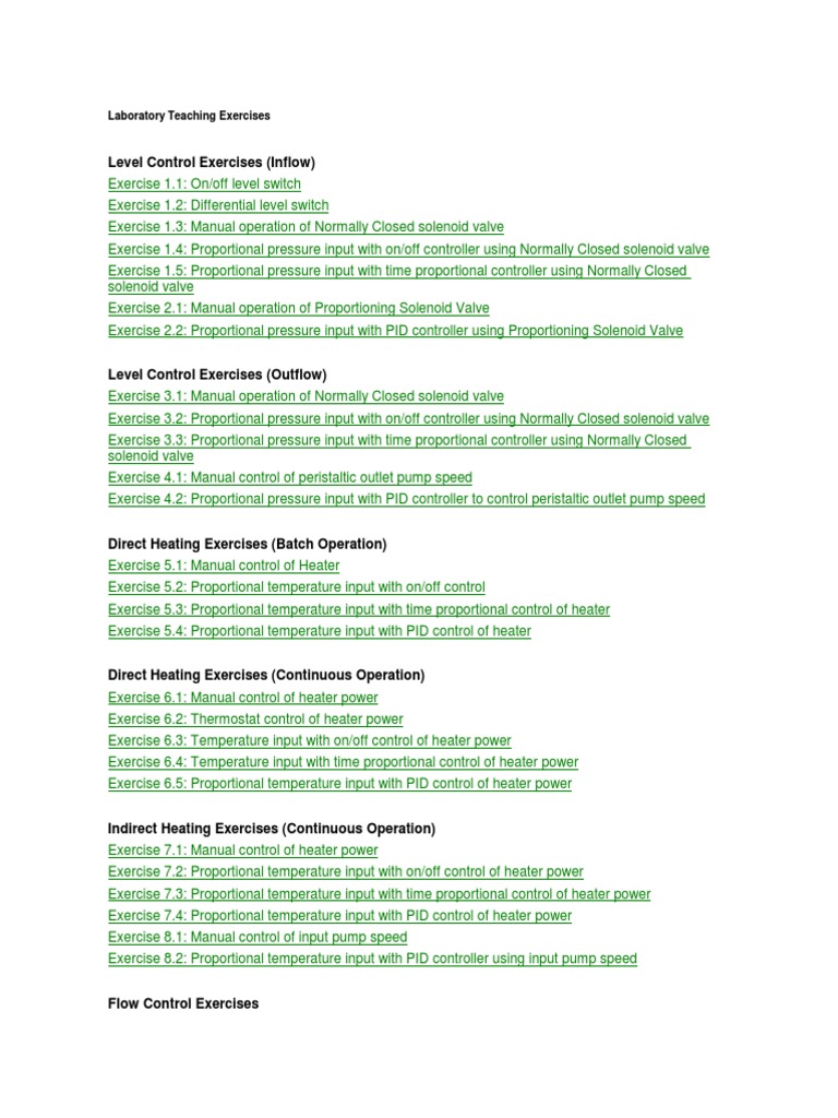 Laboratory Teaching Exercises | PDF | Valve | Hvac