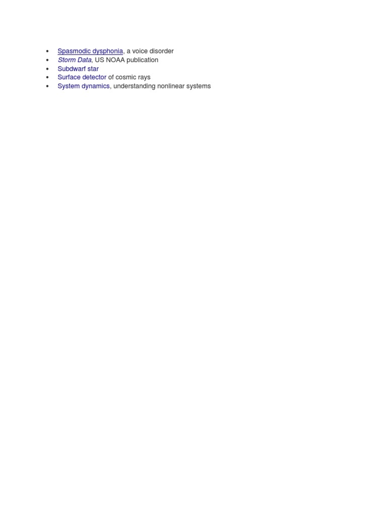 Storm Data: Spasmodic Dysphonia Subdwarf Star Surface Detector System ...