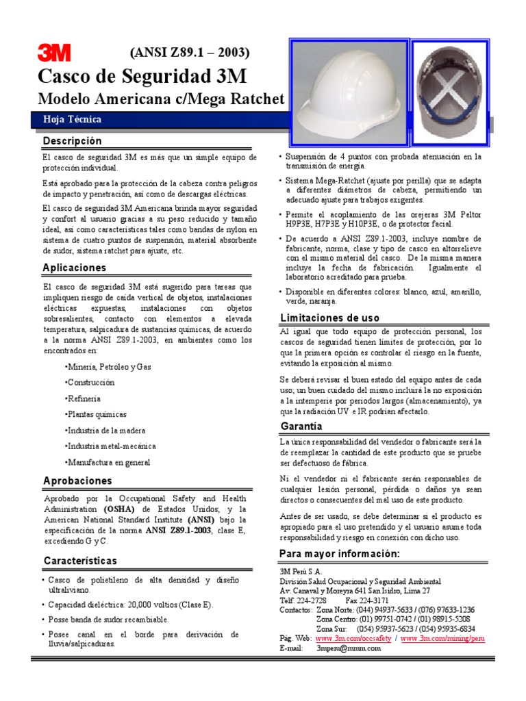 FT casco seguridad.pdf | Casco | Naturaleza