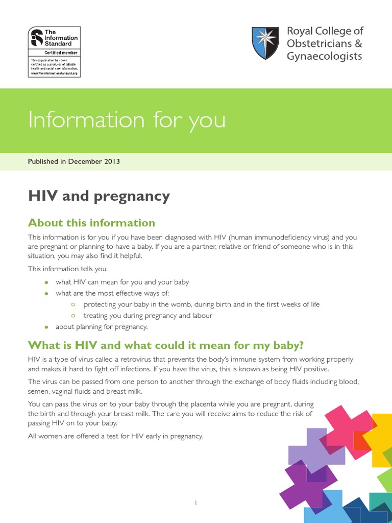 Information For You: HIV and Pregnancy | PDF | Management Of Hiv/Aids ...