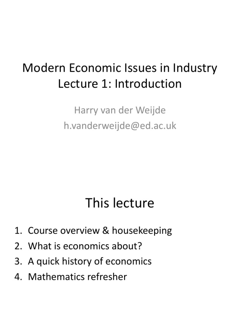 Modern Economic Issues | PDF | Neoclassical Economics | Economics