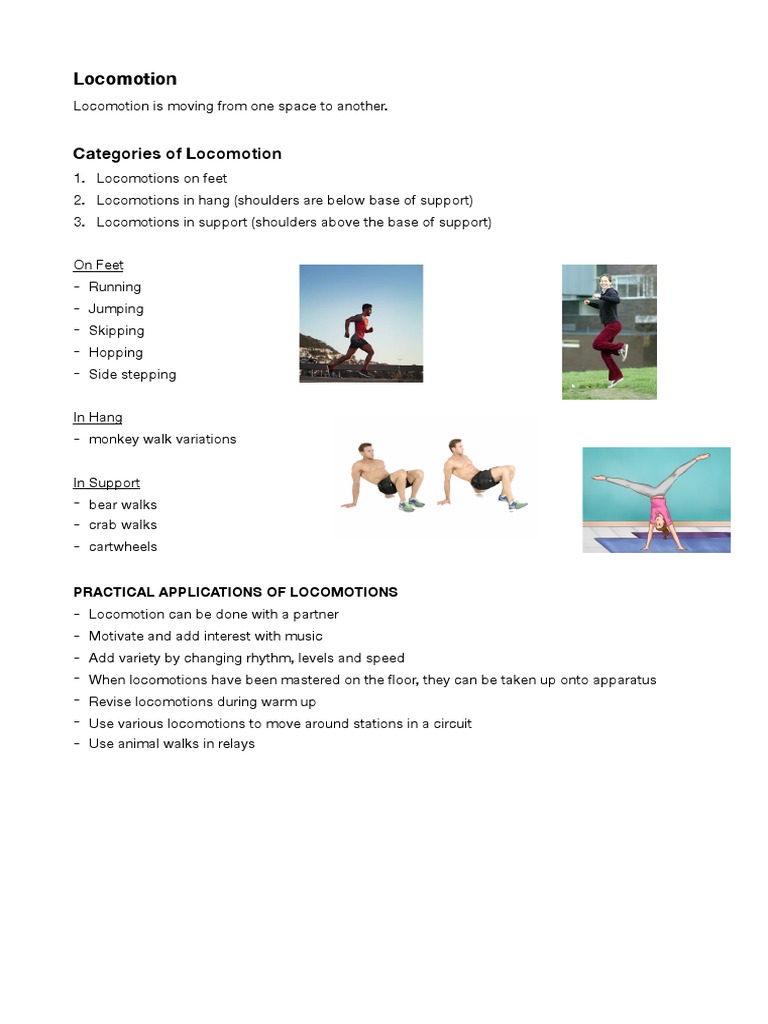 Locomotion PDF | PDF | Animal Locomotion | Nature