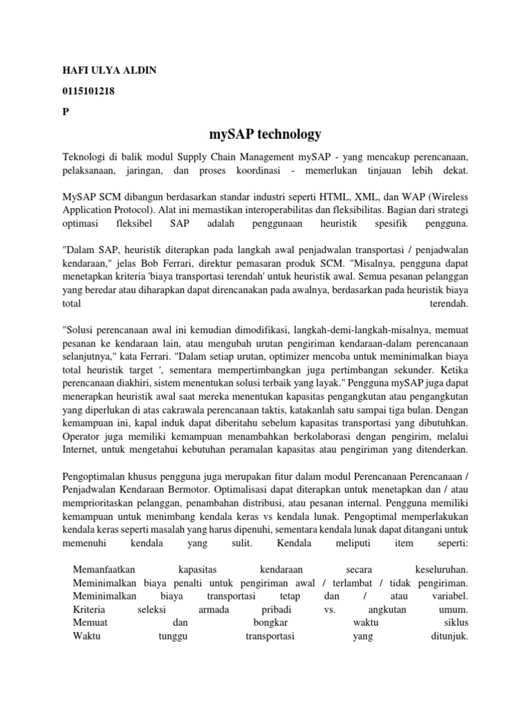 MySAP Technology | PDF