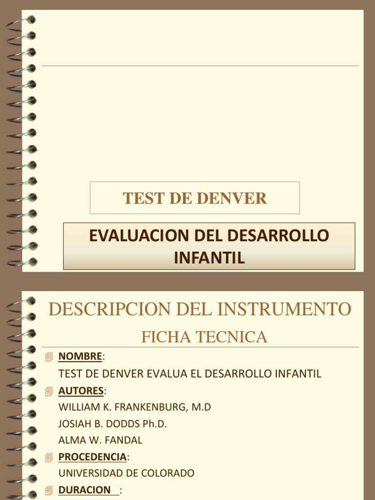Evaluación del desarrollo infantil: Descripción y aplicación del Test ...