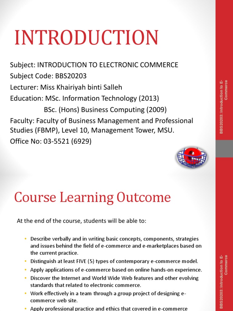 Chapter 1 - Introduction To E-Commerce (Student) | PDF | E Commerce ...