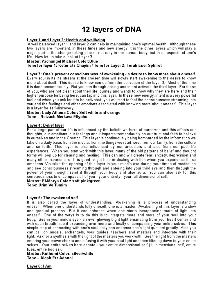 12 Layers of DNA | PDF | Soul | Consciousness