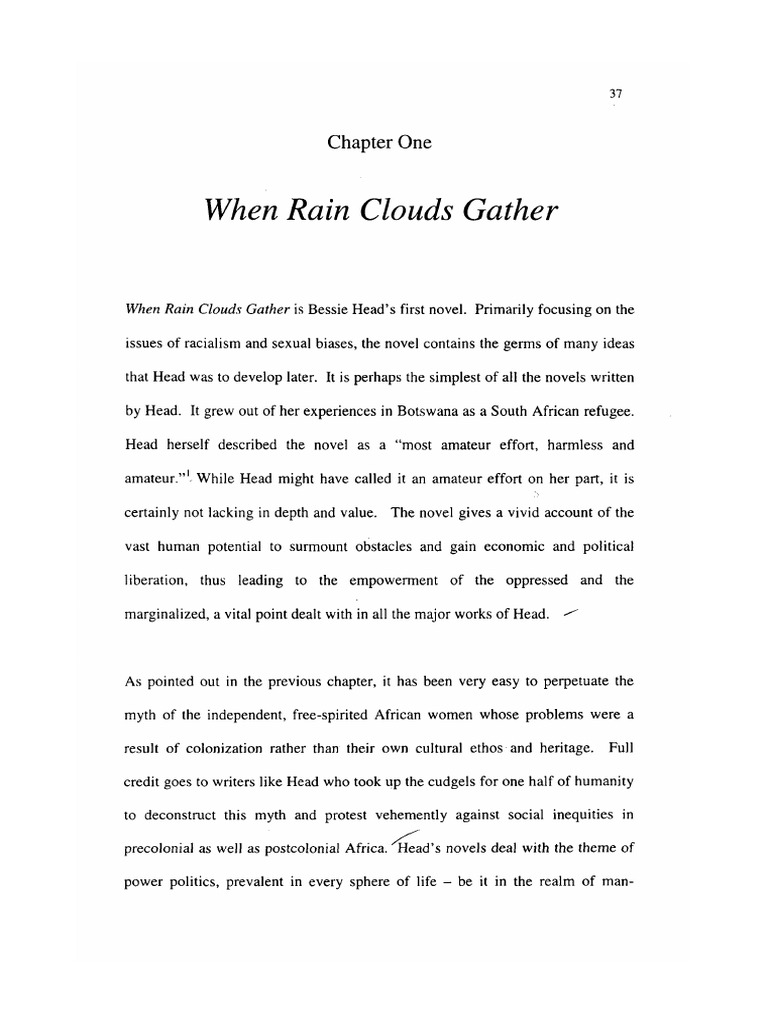 When Rain Clouds Gather | PDF | Apartheid | Racism